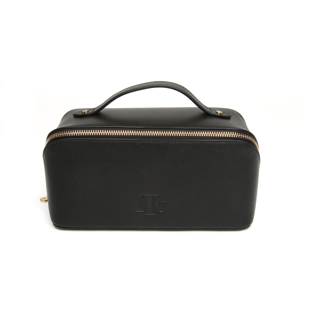 Black Leather Train Case by The London Train Case Co. – Alice Wheeler ...