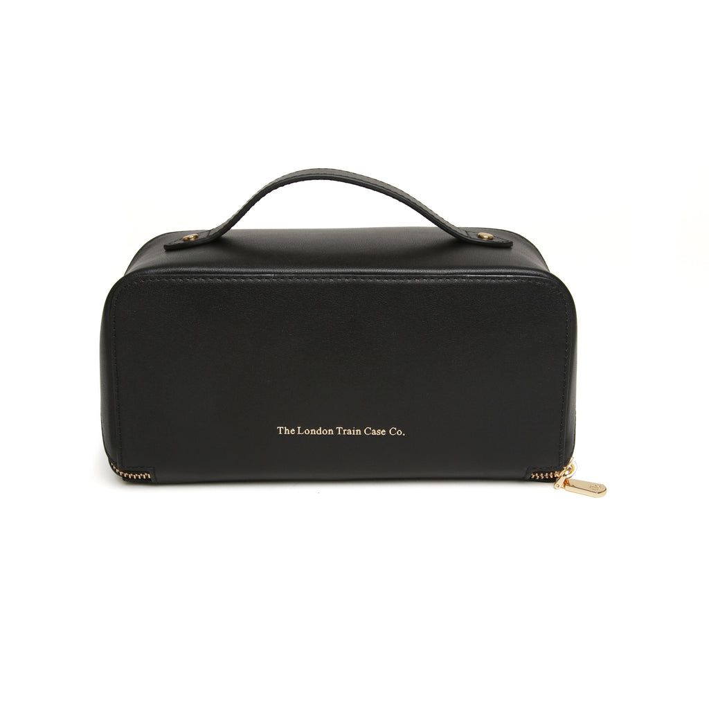 Black Leather Train Case by The London Train Case Co. – Alice Wheeler ...