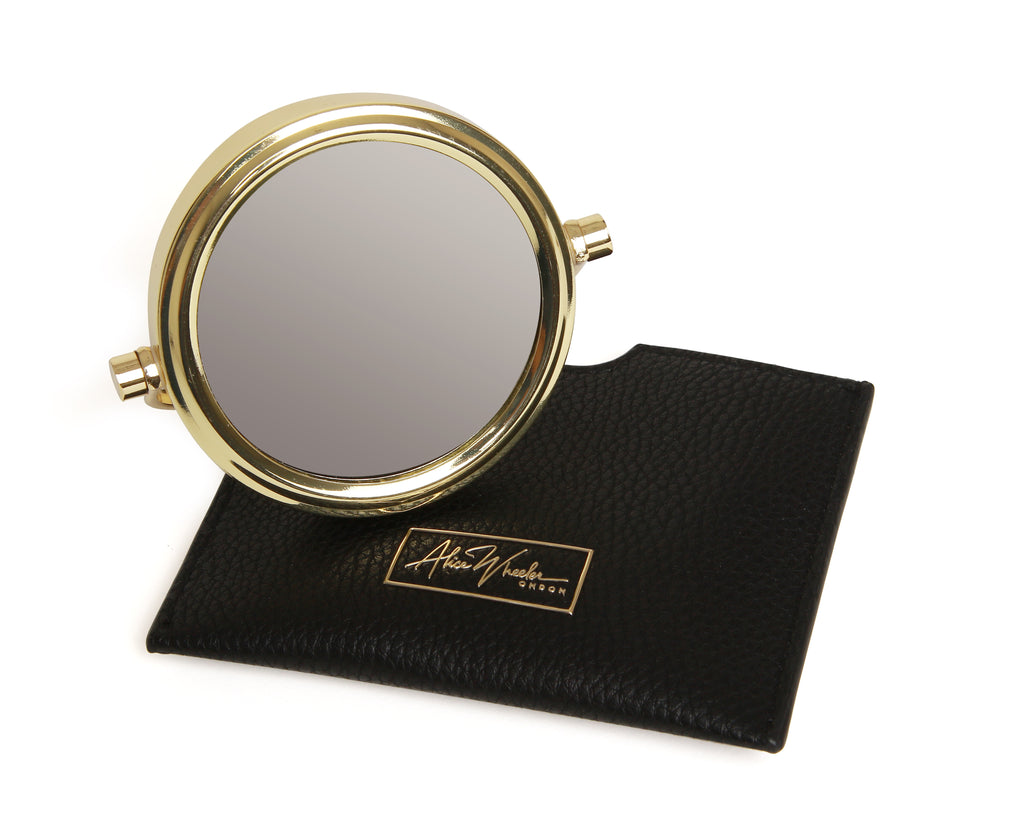 Black Handbag 7x magnifying mirror and pouch – Alice Wheeler London
