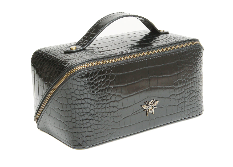 Luxury Black Croc Train Case – Alice Wheeler London