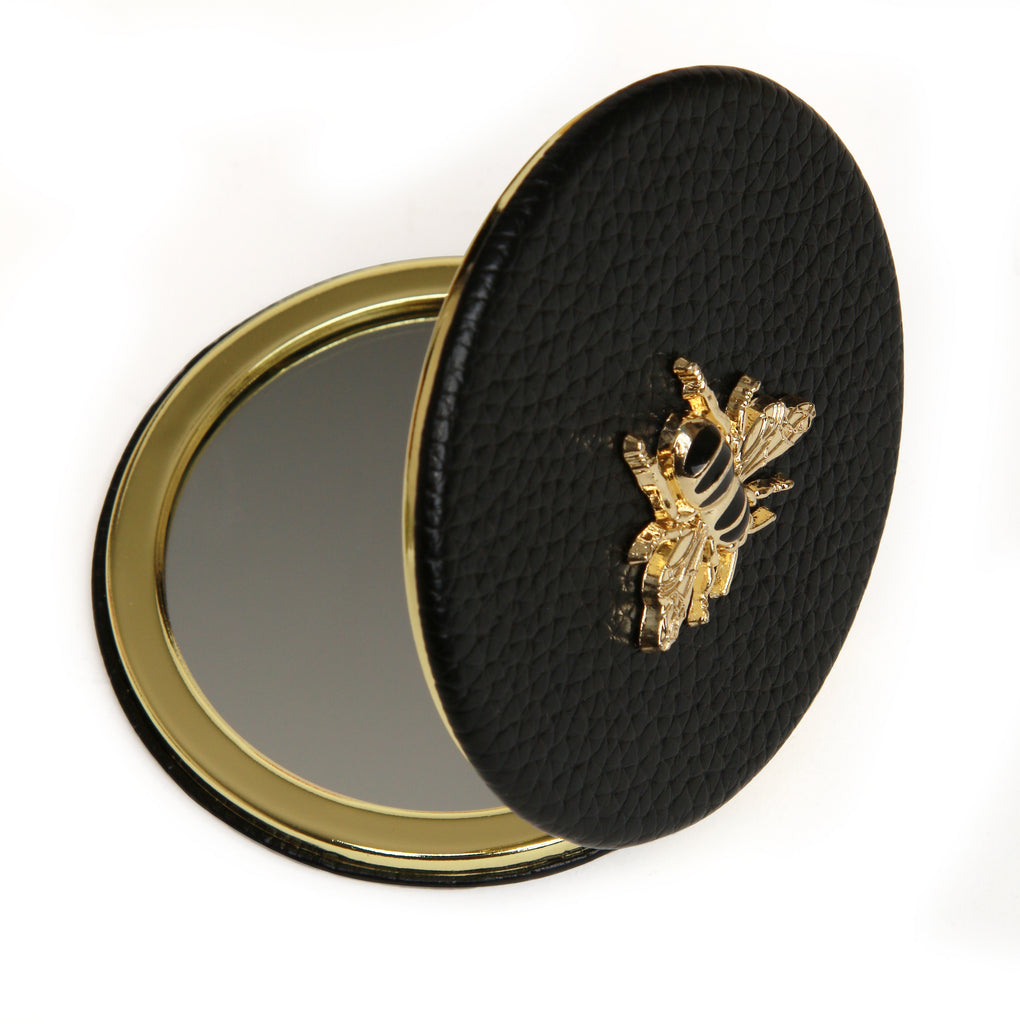Black Round Compact mirror – Alice Wheeler London